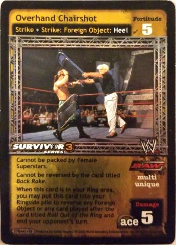 Overhand Chairshot - WWE Raw Deal » Survivor Series 3 FOILS - Carte ...