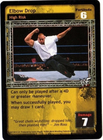 Elbow Drop - WWE Raw Deal » Maneuvers » High Risks - Carte Blanche Hobbies
