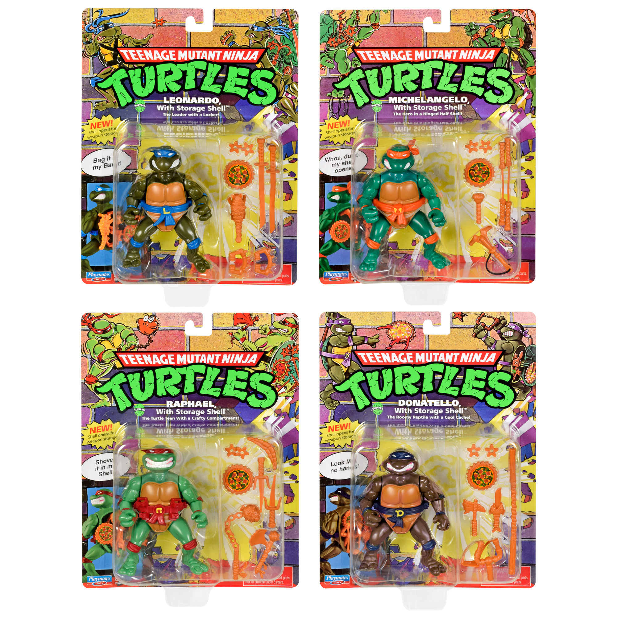 Tmnt Classic Turtles 4pc Action Figure Set ETA 2024 Q4 Toys and Statues Toys Action Figures The Comic Hunter