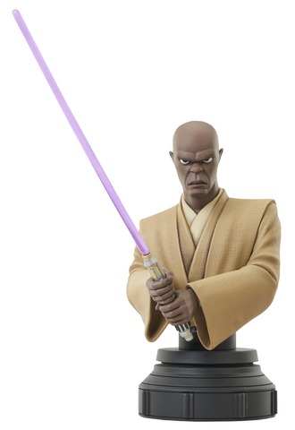 Star Wars The Clone Wars Mace Windu 1 7 Scale Bust Toys and Statues Diamond Toys Statues The Comic Hunter