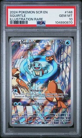 2024 Pokemon Scr En-Stellar Crown #148 Squirtle Illustration Rare PSA ...